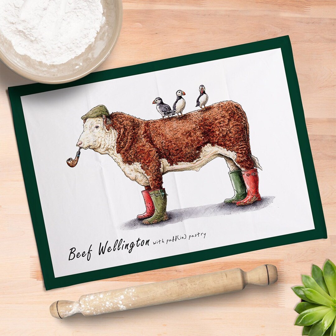 Beef Wellington Tea Towel Funny Tea Towel Cow Tea Towel - Etsy Australia