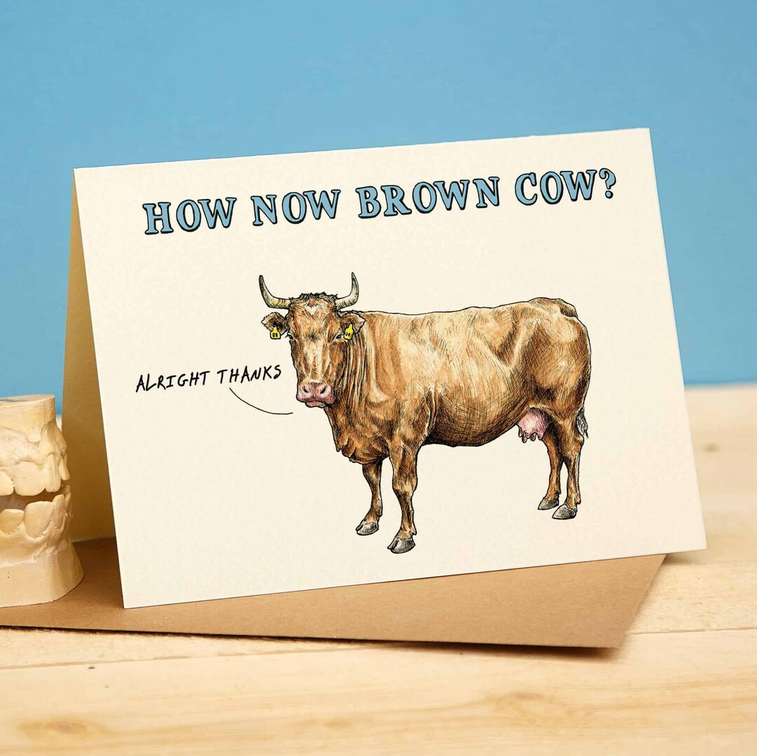 Funny Cow Card Cow Card Card for Farmer Farm Animal Card - Etsy