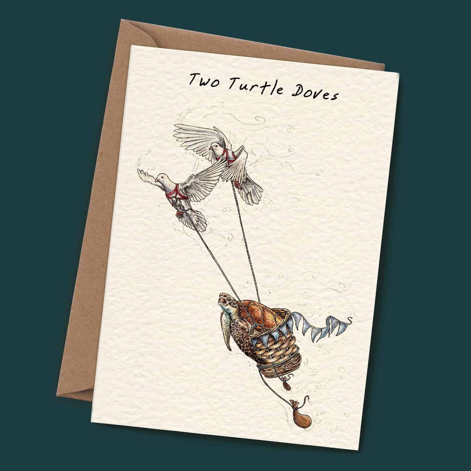 Two Turtle Doves - Christmas Card - Christmas Bird Card - Funny ...