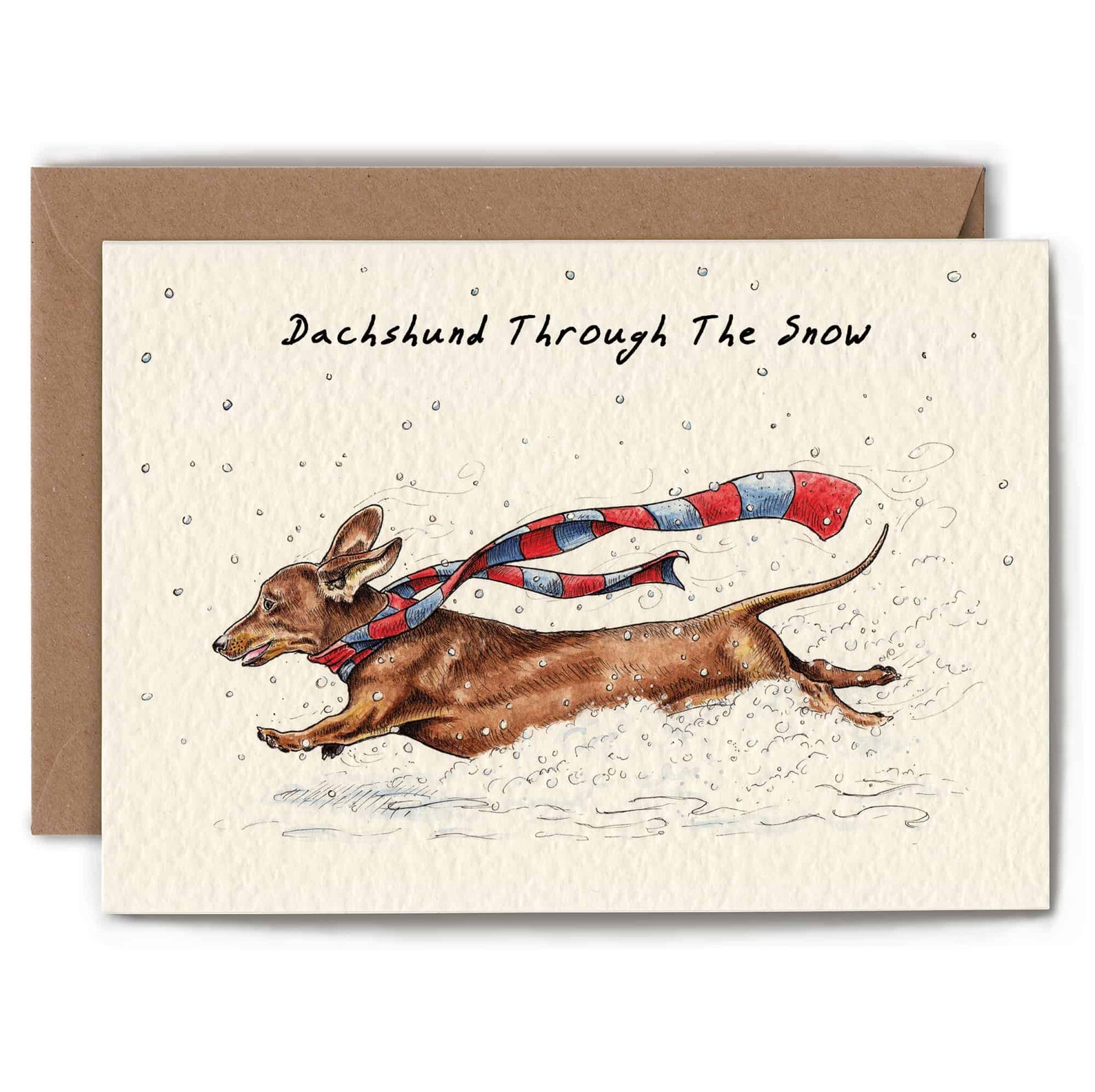 Dachshund Through the Snow Christmas Card Funny Dog Card - Etsy