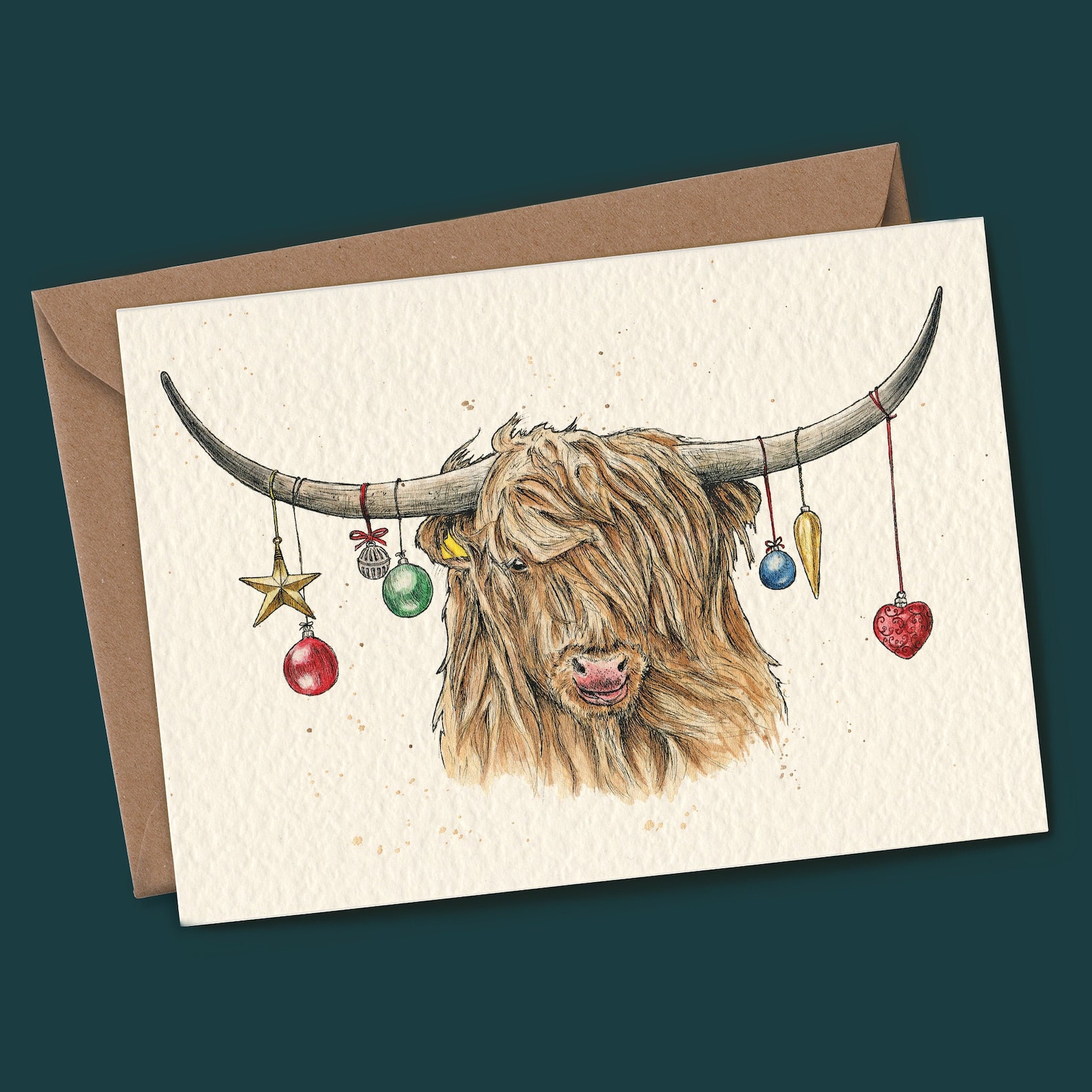 Highland Cow Card Cute Christmas Card Cow Christmas Card Funny Cow Card ...
