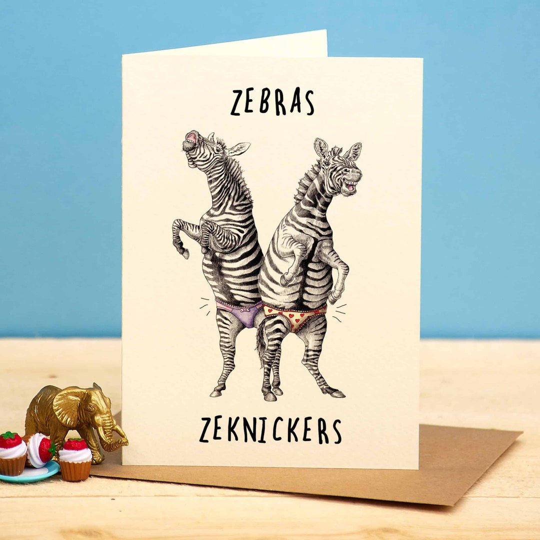 Zebra Card - Animal Birthday Card - Funny Card for Her - Etsy