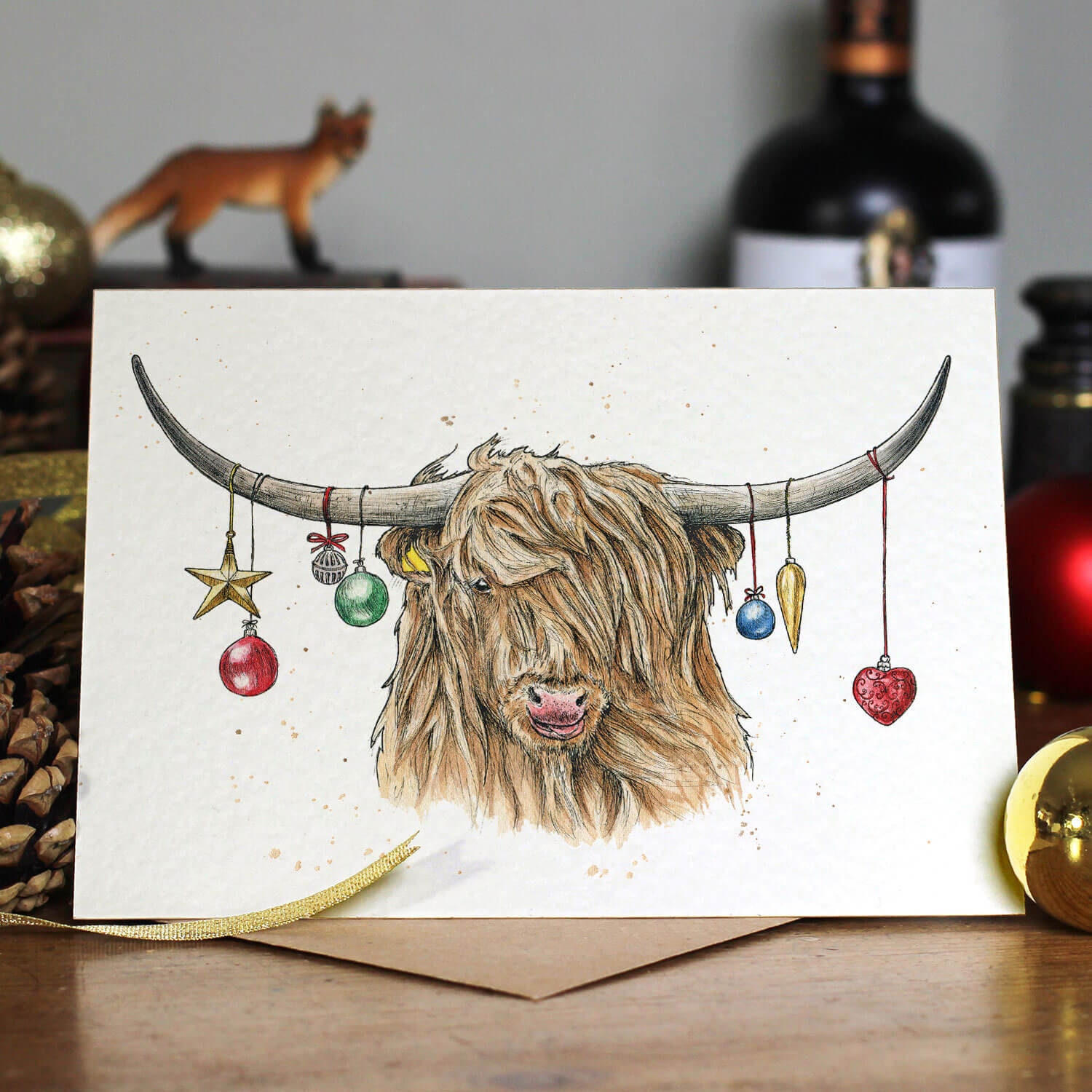 Highland Cow Card Cute Christmas Card Cow Christmas Card - Etsy