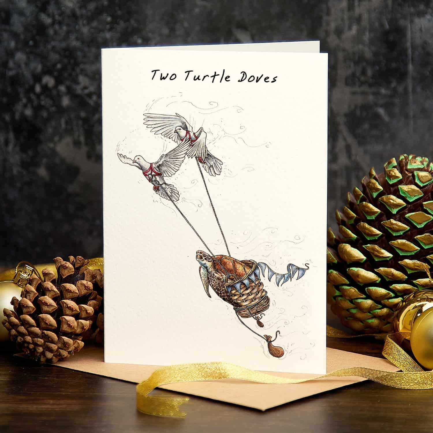 Two Turtle Doves - Christmas Card - Christmas Bird Card - Funny ...