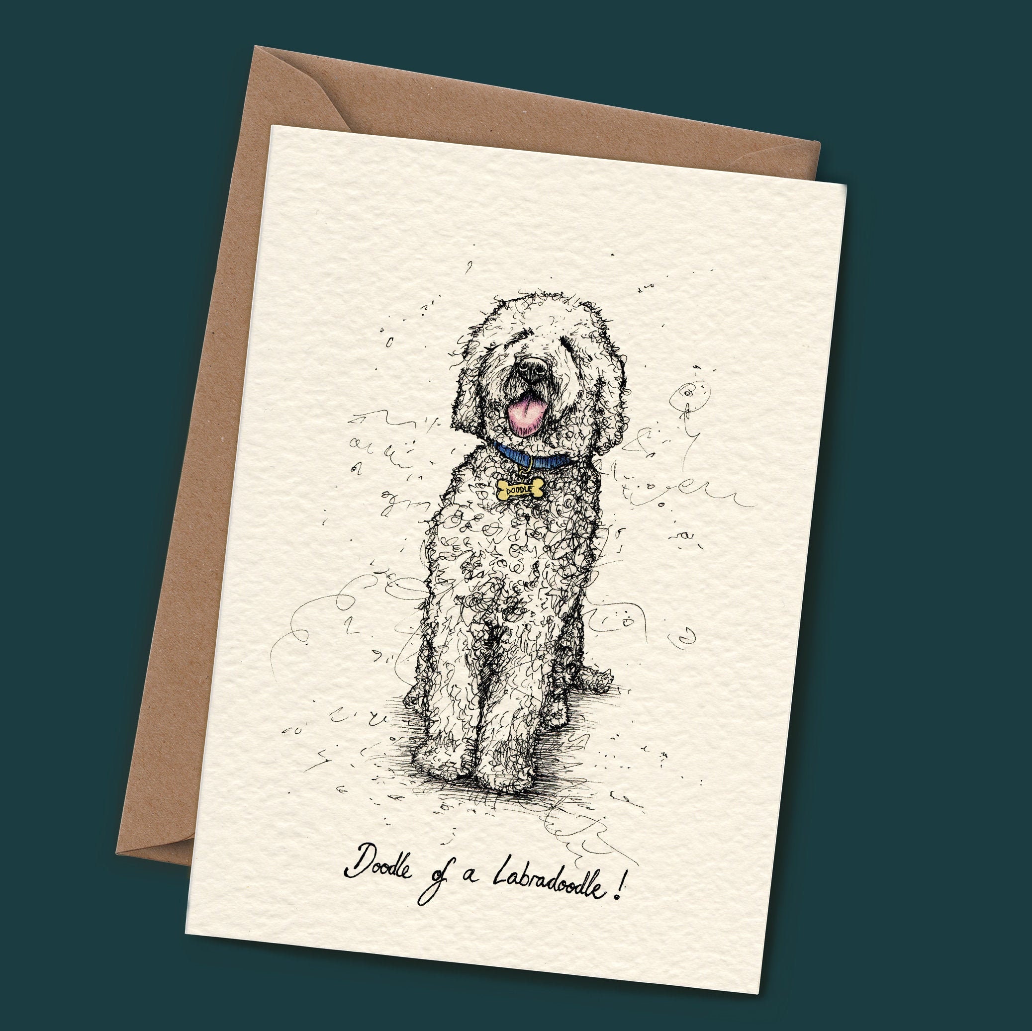 Doodle of a Labaradoodle Labradoodle Labradoodle Card | Etsy