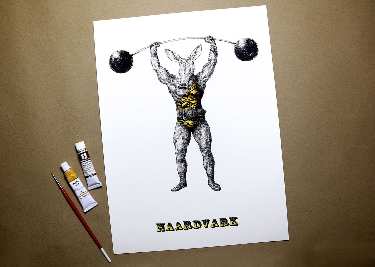 Haardvark - Funny Gym Art - Strongman Poster - Home Gym Art - Funny ...