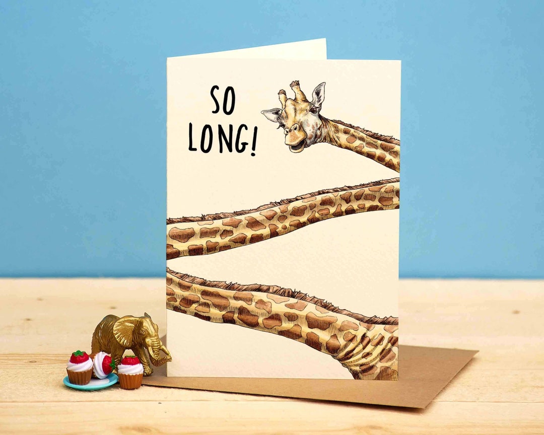 So Long (farewell) Card - Leaving Card - Goodbye Card - Sorry You're ...