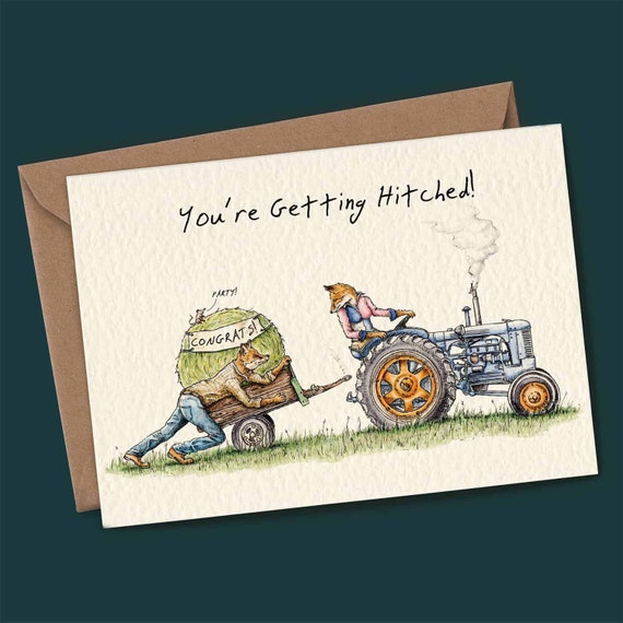 You're Getting Hitched Card Funny Wedding Card Funny - Etsy