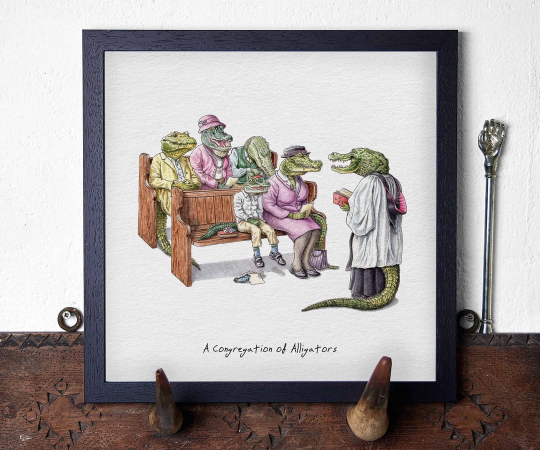 A Congregation of Alligators Print - Alligator Print - Alligator Decor ...