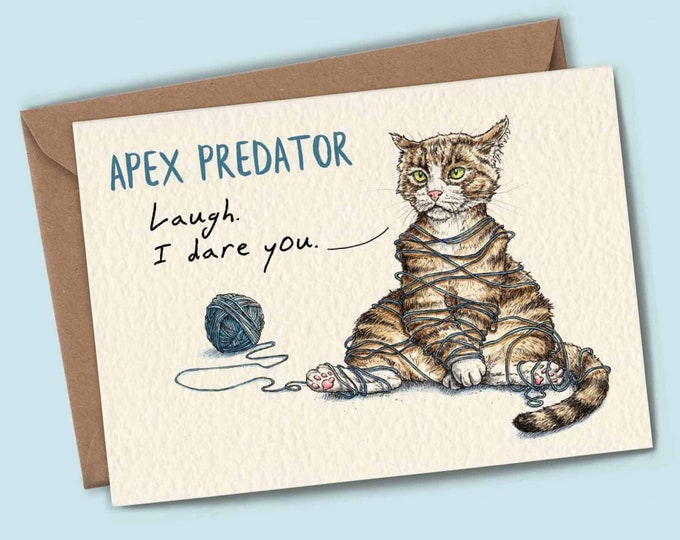 Catatonic Card Ginger Cat Card Funny Cat Card Cute Cat - Etsy