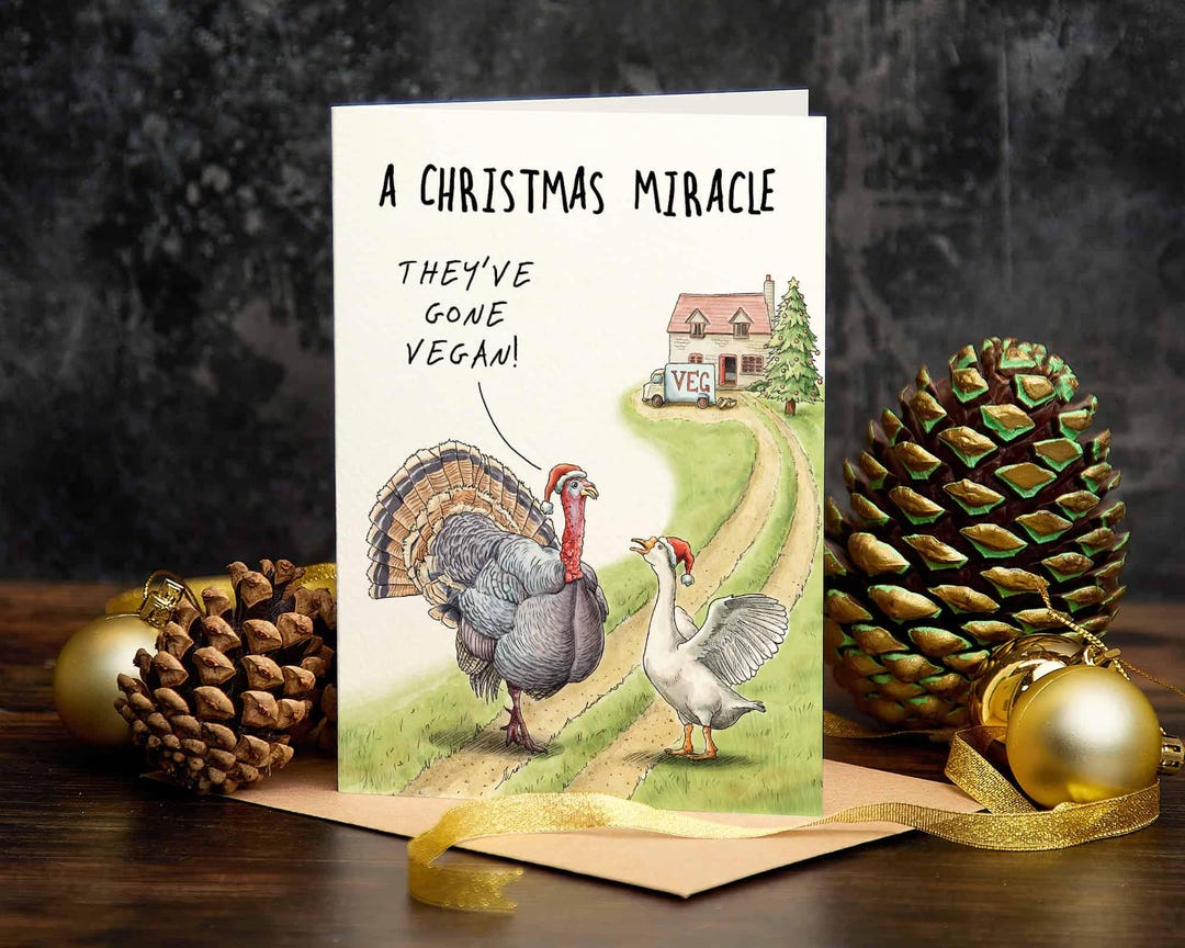 Miracle Turkey Christmas Card - Funny Xmas Card - Funny Holiday Card ...