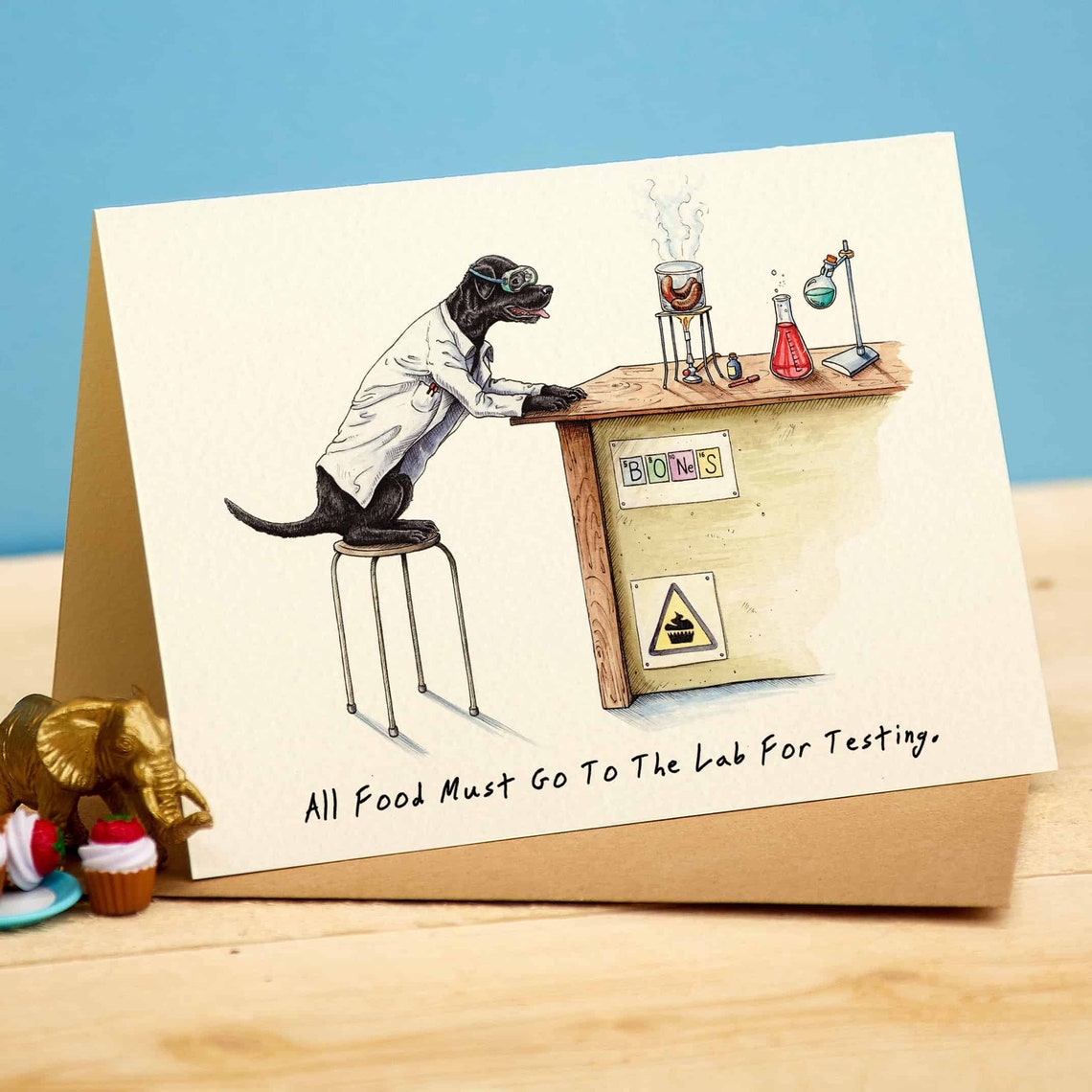 All Food Must Go to the Lab for Testing Card Black Lab Card - Etsy UK