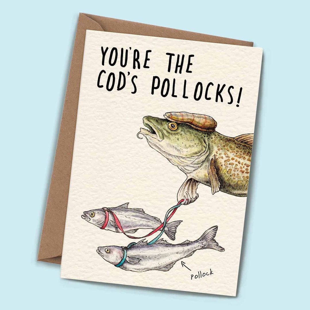You're the Cod's Pollocks Card - Well Done Card - Funny Fishing Card - Etsy
