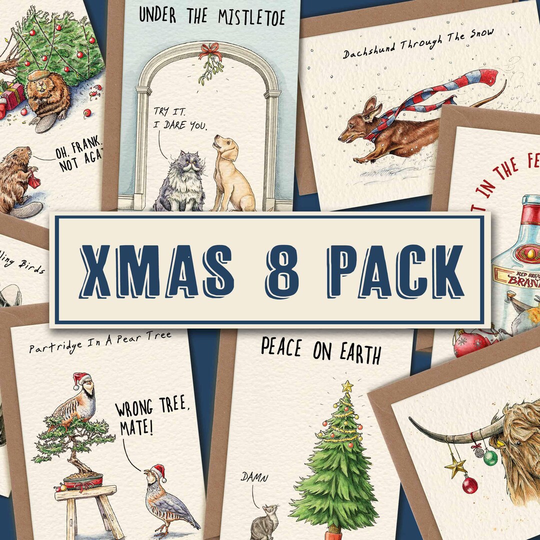 NEW Christmas Cards Set (pack of 8) - Holiday Cards - Christmas Cards ...