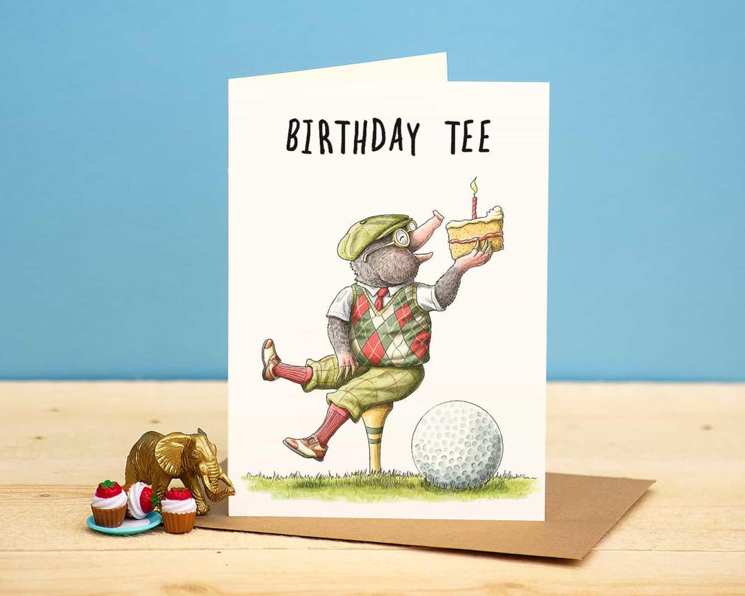 Birthday Tee Card - Golf Birthday Card - Funny Golf Card - Birthday Tea ...