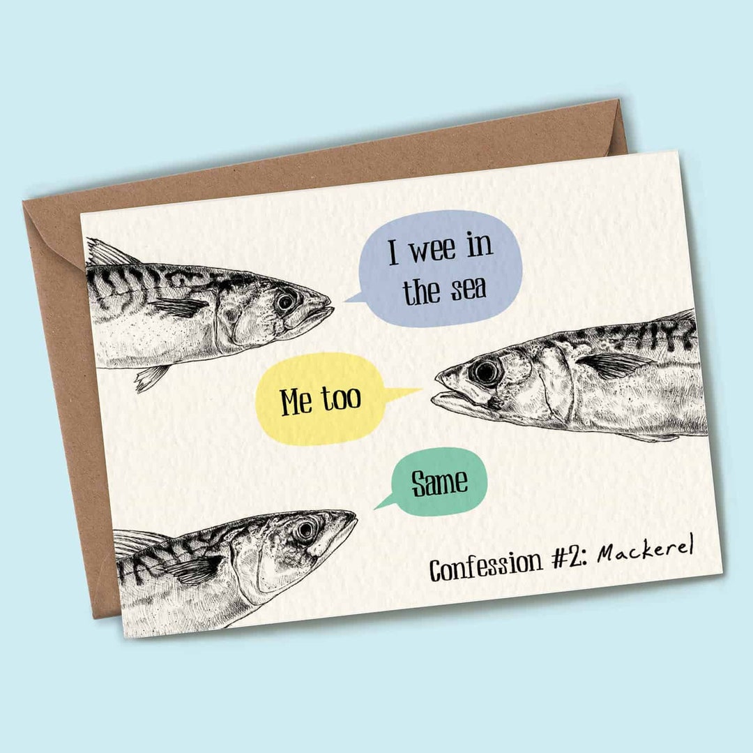 Mackerel Creature Confessions Card - Funny Card - Fisherman Card ...