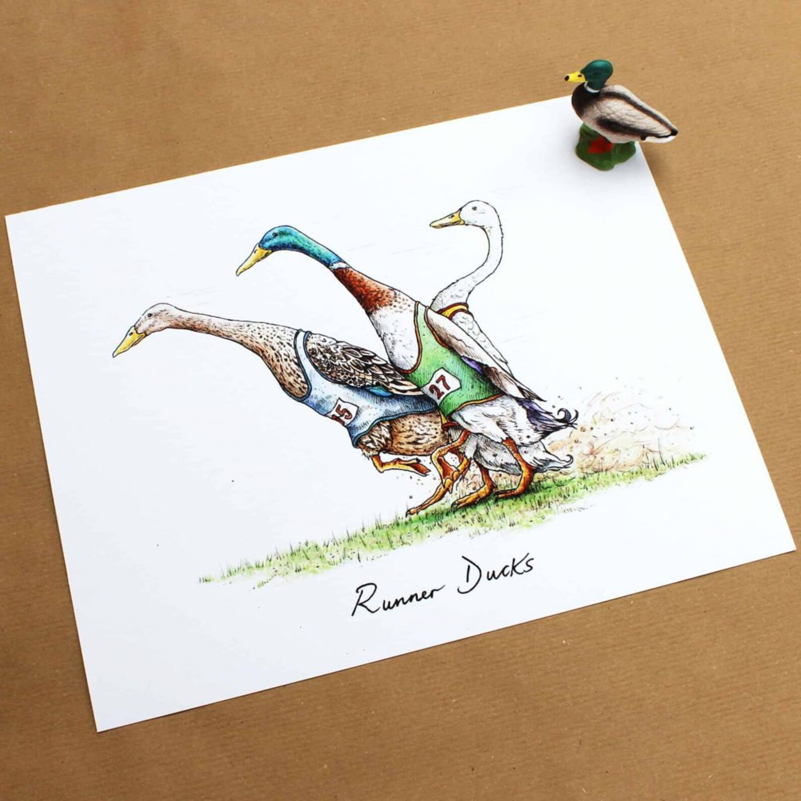 Runner Ducks Gift for Runner Funny Duck Art Duck Wall - Etsy
