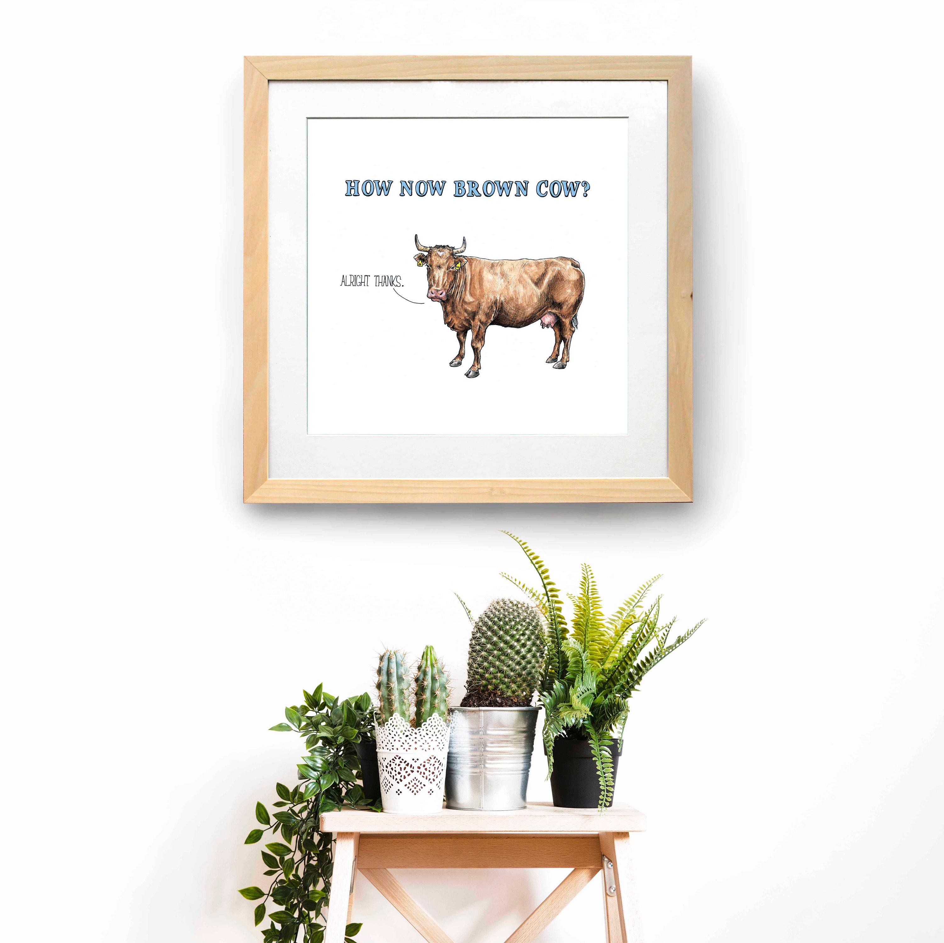 How Now Brown Cow Brown Cow Print Cow Wall Art Cow - Etsy