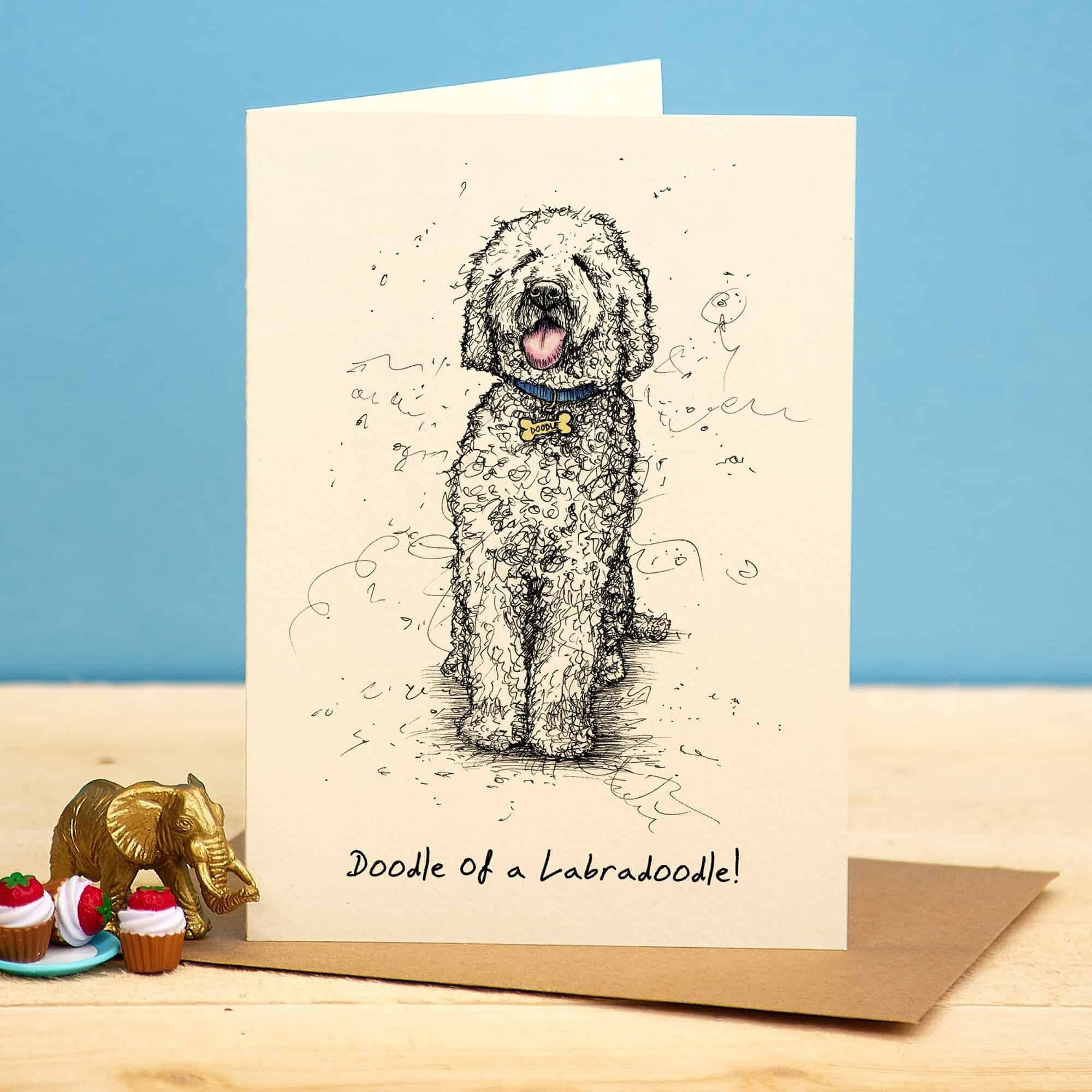 Doodle of a Labaradoodle Labradoodle Card - Etsy UK