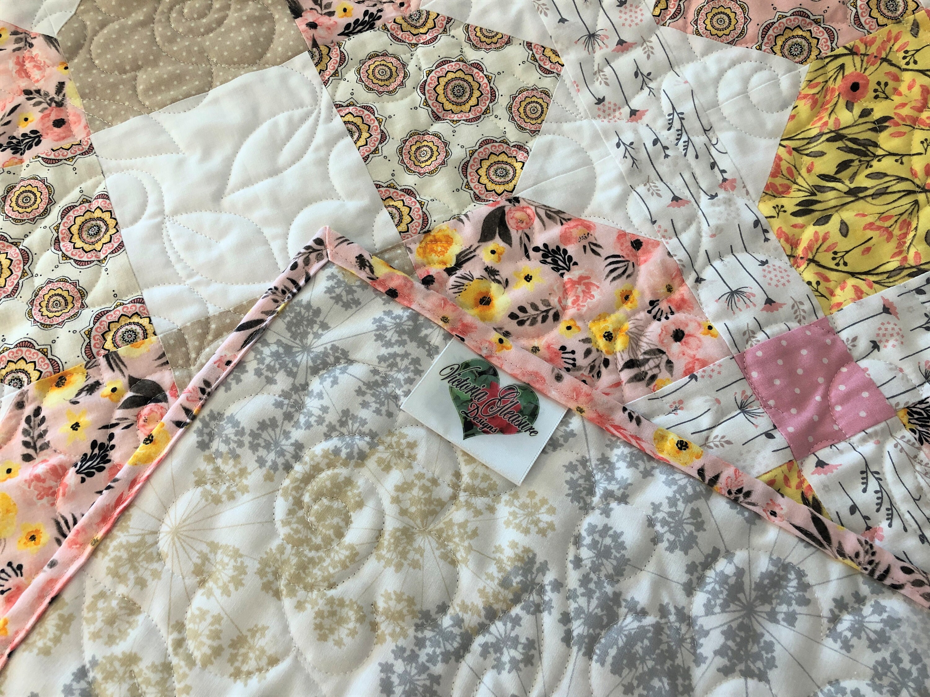 Pink and Yellow Floral Lap Quilt - Etsy