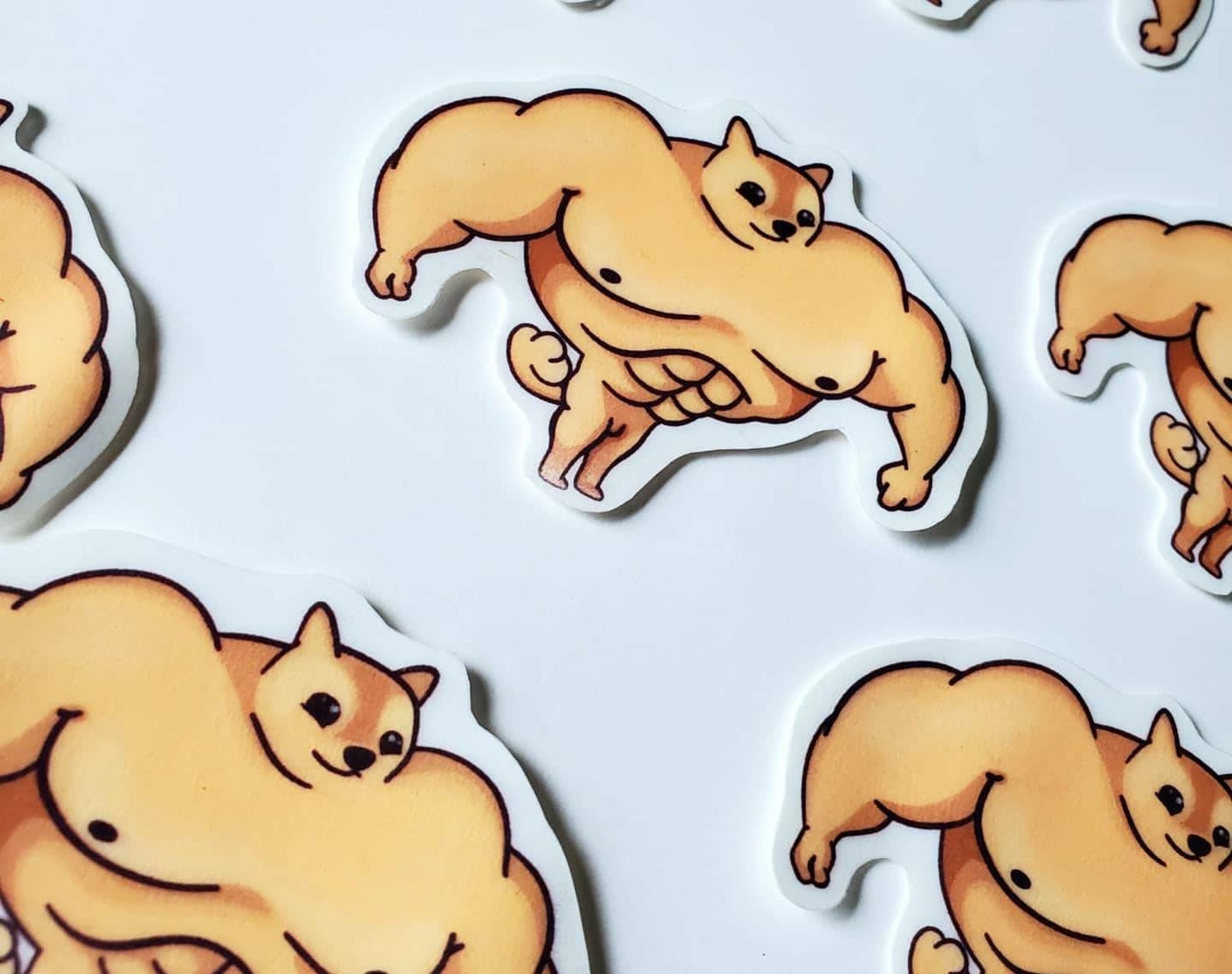 Buff doge meme stickers | Etsy