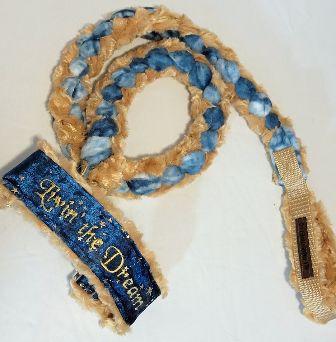 Soft Velvet & Stars Ring Lead With Tug! Agility Lead - Tug Lead - Barn ...