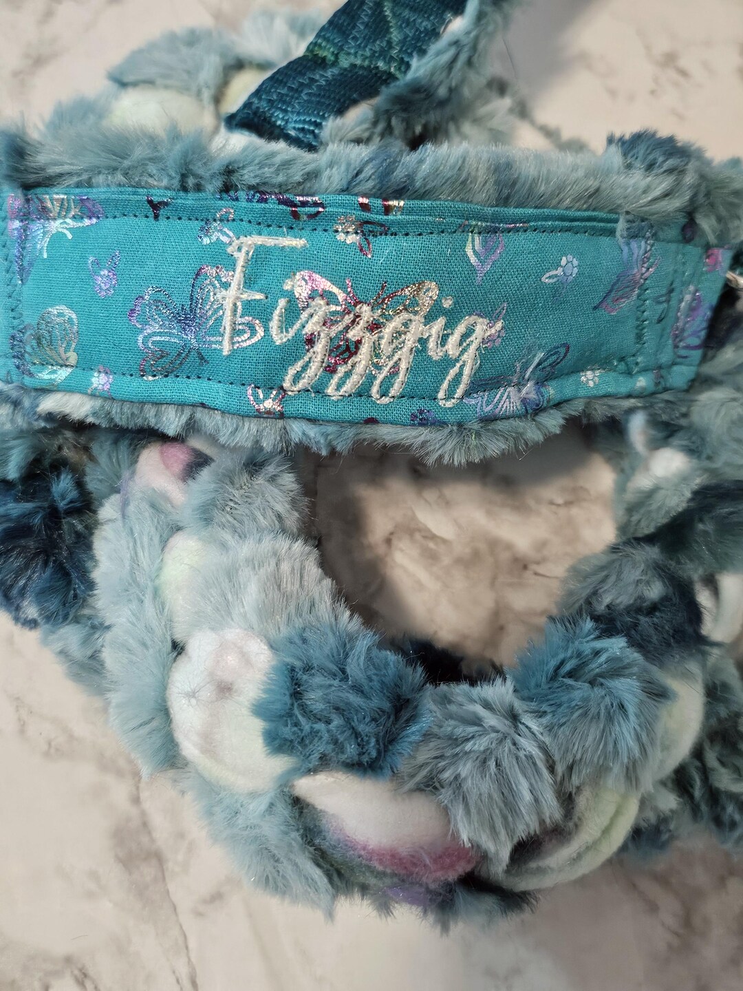 Butterfly Minky & Fleece Ring Lead - Embroidered Name Option- Minky and ...
