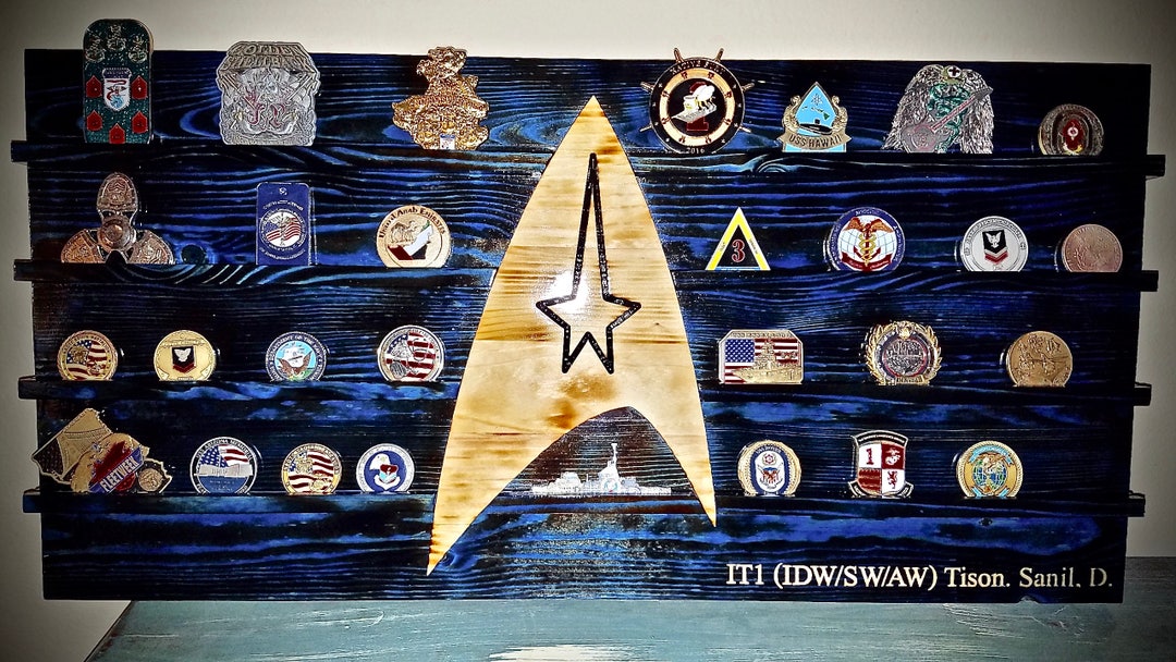 Star Trek Wall Mounted Challenge Coin Display - Etsy