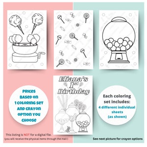 Custom Candy Sweet Treats Coloring Kits Kids Party Favors - Etsy