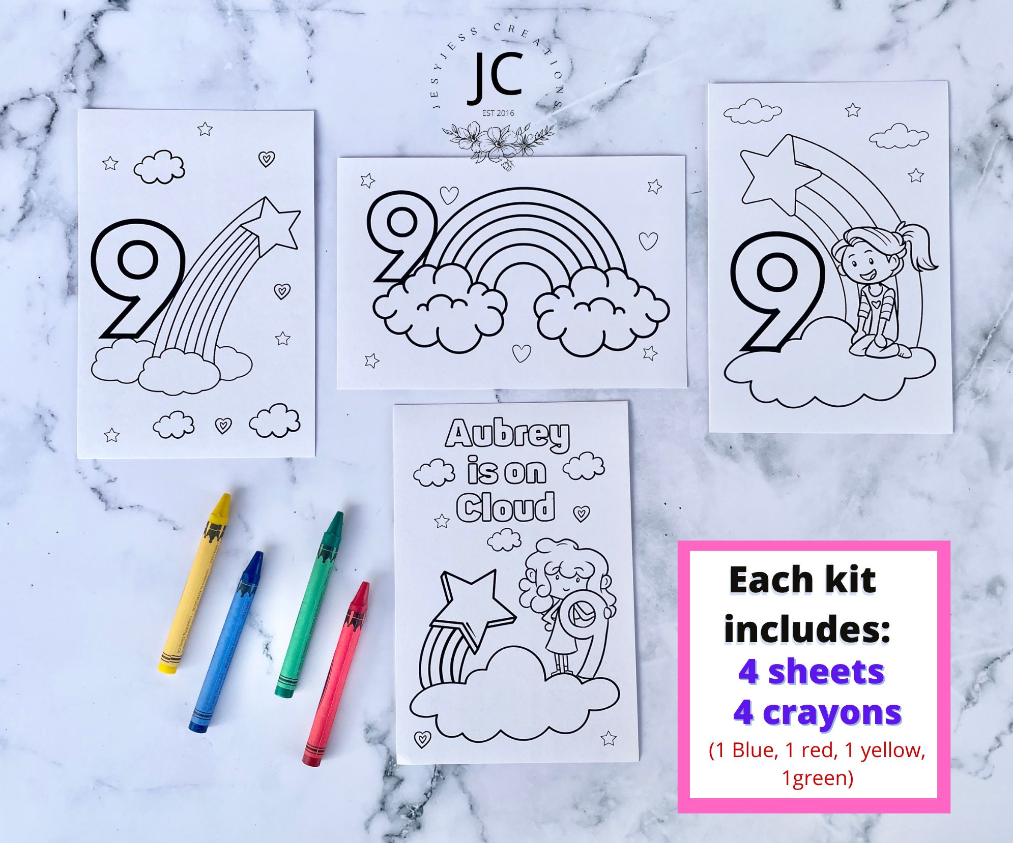 Custom Cloud 9 Coloring Kits Kids Party Favors - Etsy