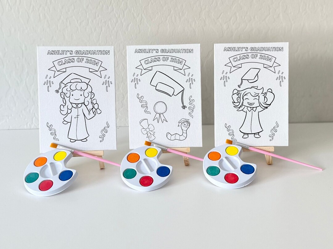 Custom GIRLS Graduation Class of 2024 Painting Canvas Kits Kids Party ...