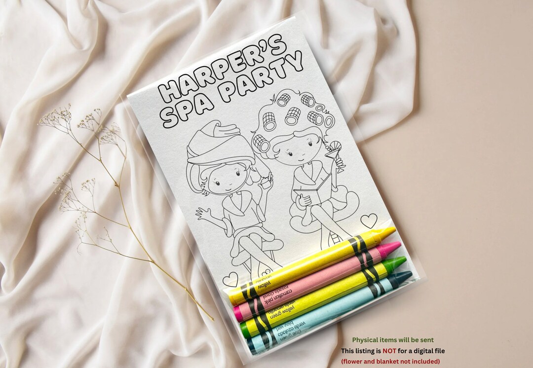 Custom Girls Spa Coloring Pages Party Favors - Etsy