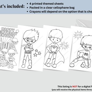 Super Hero Boy Coloring Party Favors – Personalized Kids Birthday ...