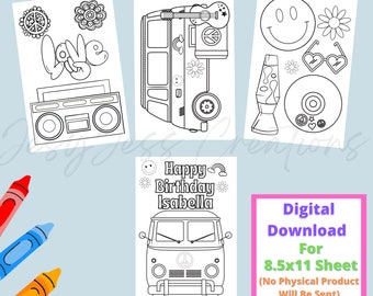 Two Groovy Coloring Pages - Etsy