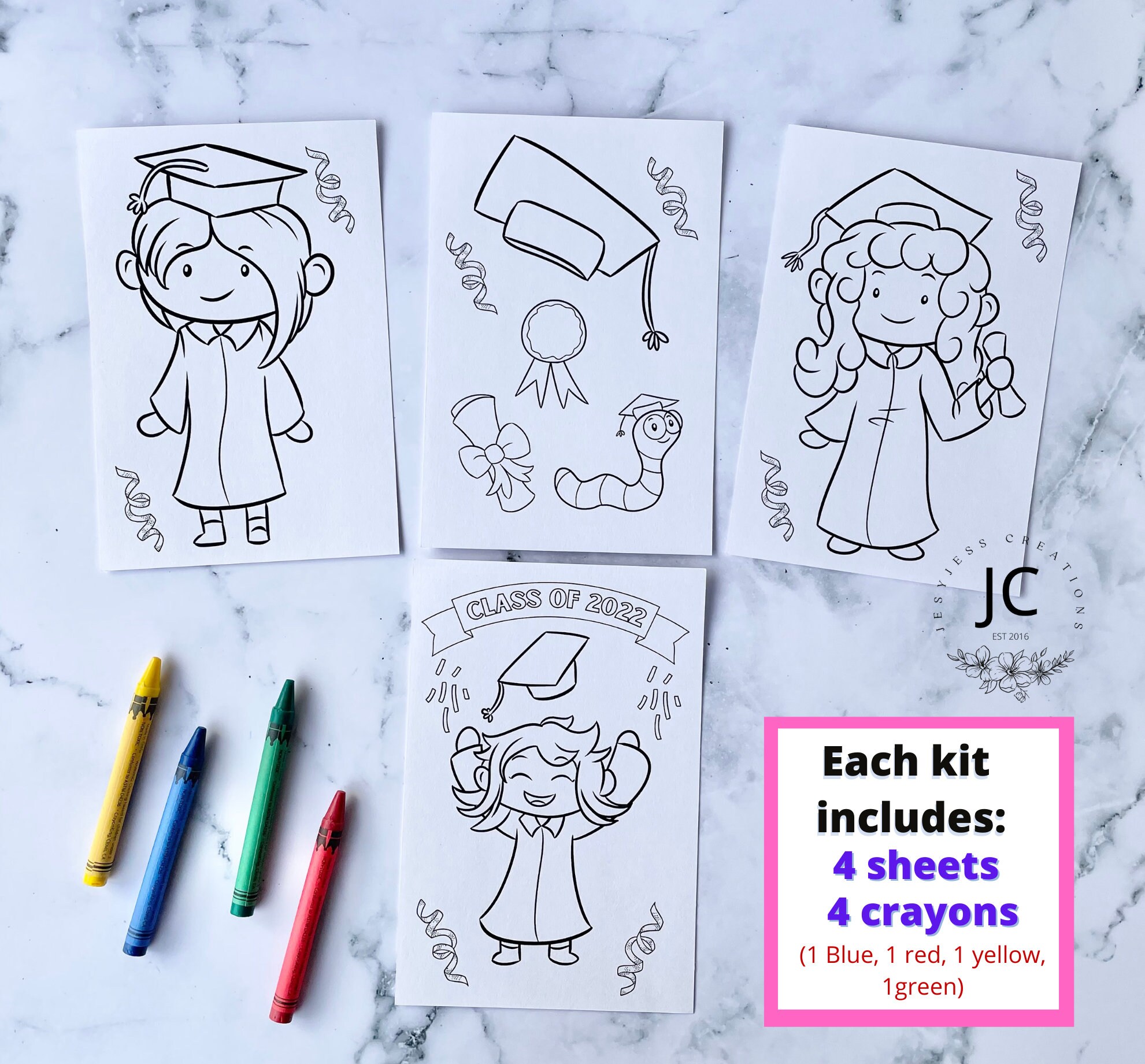 Custom GIRL Graduation Coloring Kits Party Favors | Etsy