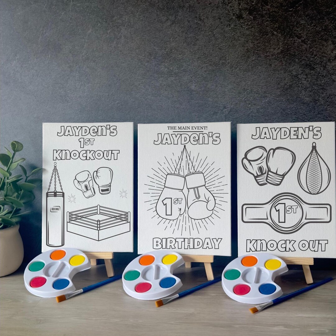 Custom Boxing Boxer Sport Painting Canvas Kits Kids Party Favors - Etsy