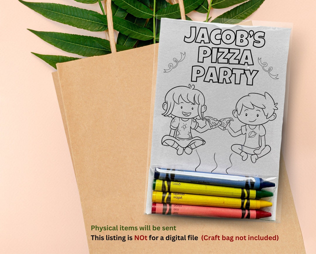 Custom Pizza Party Coloring Kits Kids Party Favors - Etsy