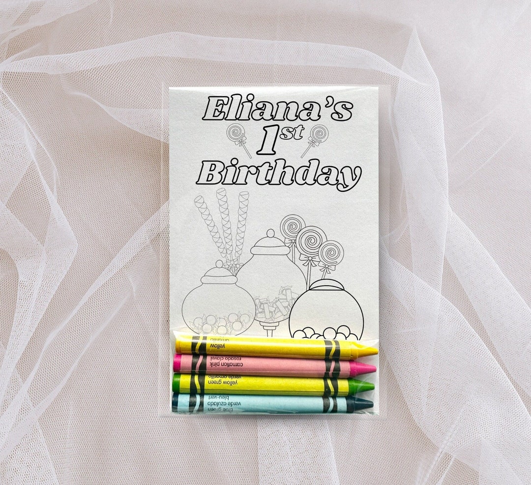 Custom Candy Sweet Treats Coloring Kits Kids Party Favors - Etsy