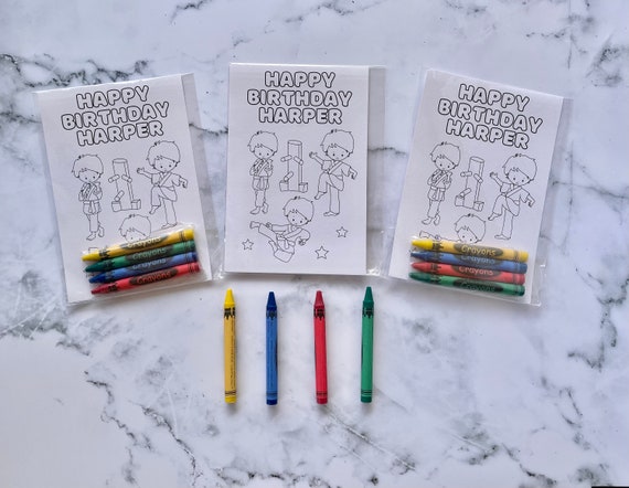Custom Boys Karate Ninja Coloring Kits Party Favors | Etsy