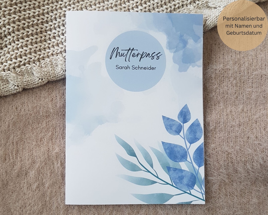 Personalized Maternity Record Book Cover With Pocket + Name / German ...