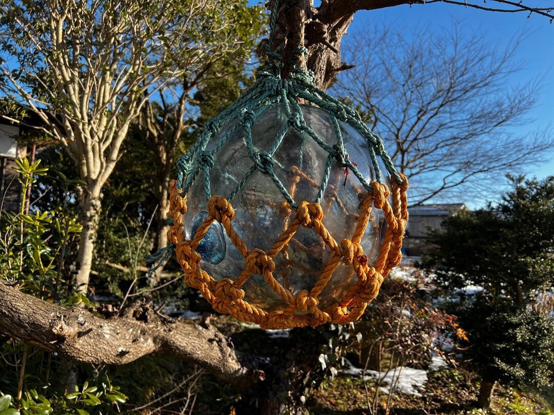 Large Netted Japanese Fishing Float With Sapphire Blue Seal Working ...