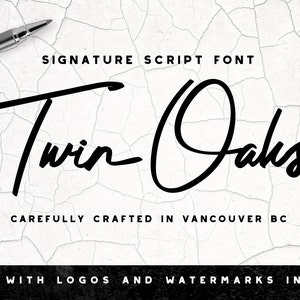 Twin Oaks Font - Photography Logo - Watermark, Signature Script Font ...