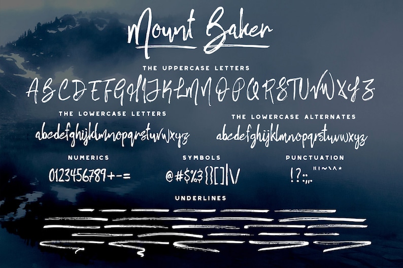 Mount Baker Font Brush Typeface, Handwritten Lettering, Signature ...
