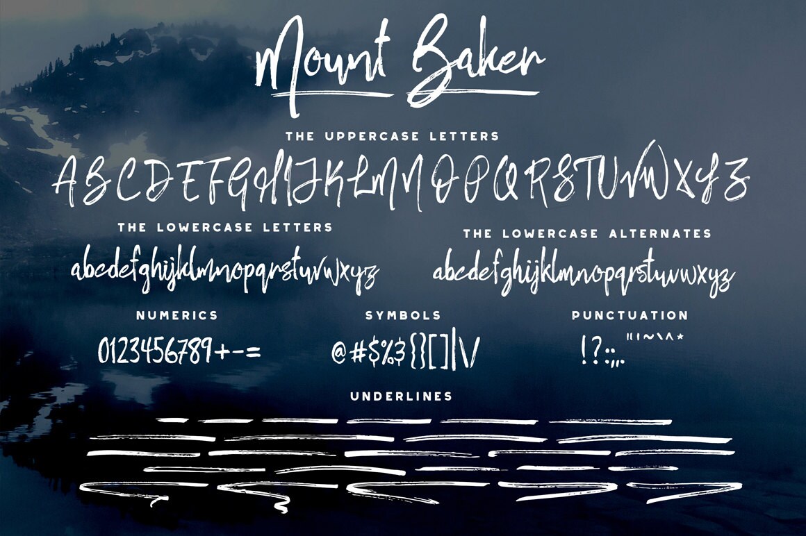 Mount Baker Font Brush Typeface, Handwritten Lettering, Signature ...