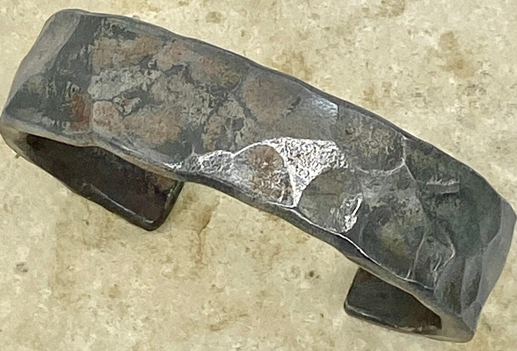 Huge Titanium Hammered Cuff Men's Cuff Bracelet Custom | Etsy