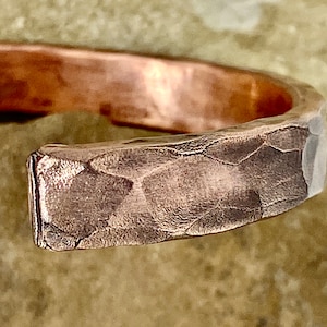 Hammered Copper Cuff Bracelet, Custom Sized Unisex Jewelry - Etsy