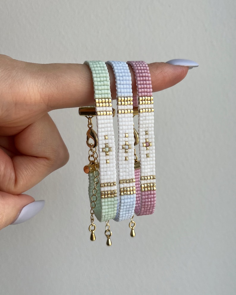 Spring Breeze Seed Bead Bracelet Delicate Beaded Bracelet Miyuki Bead ...