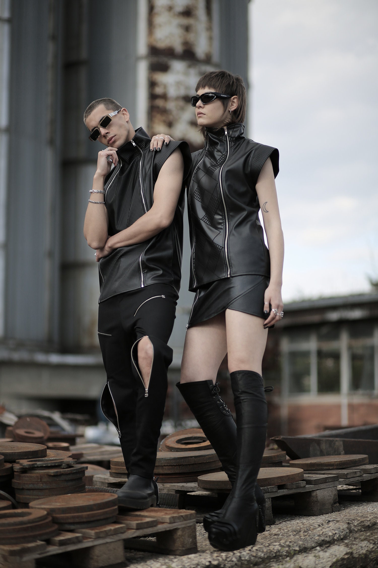 Anchor Jacket (faux Leather Jacket-leather Vest-street Fashion ...