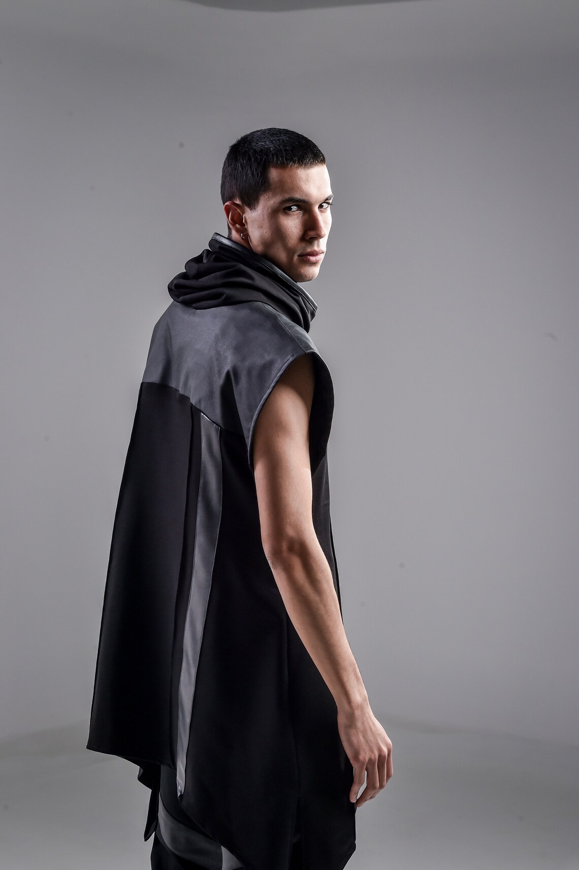 Egotist Poncho (black Men Poncho-street Men Fashion-poncho Men ...