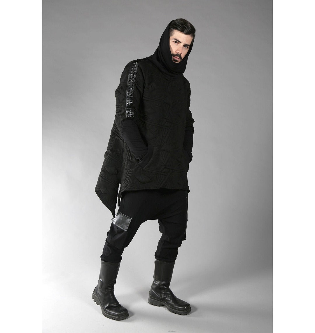 Venom Poncho (black Poncho-alternative Man Clothing-apocalyptic ...